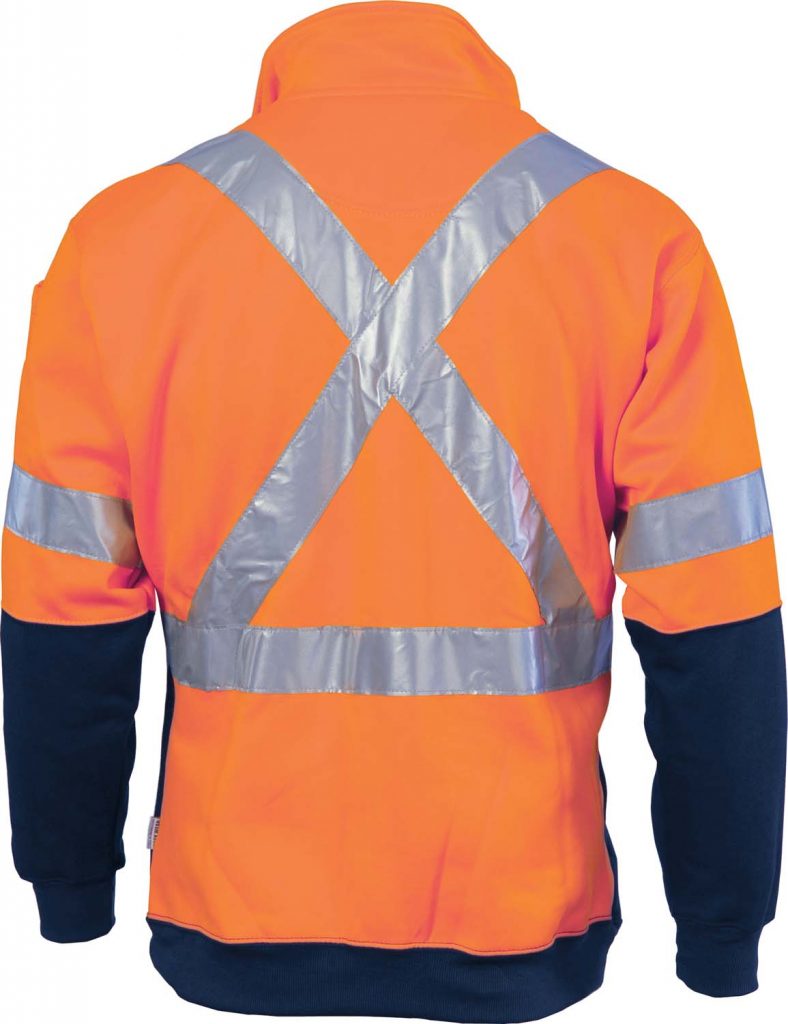 DNC 3929 HiVis Cross Back D/N Two Tone ½ Zip Fleecy