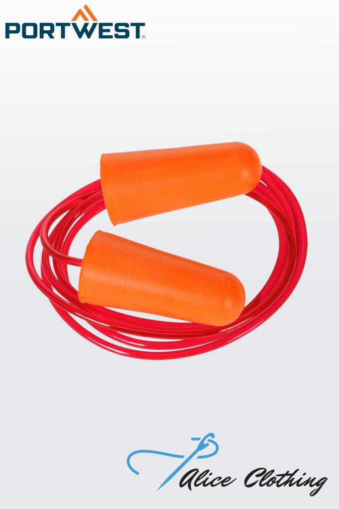 EP08 Portwest Corded PU Foam Ear Plugs (200 pairs)