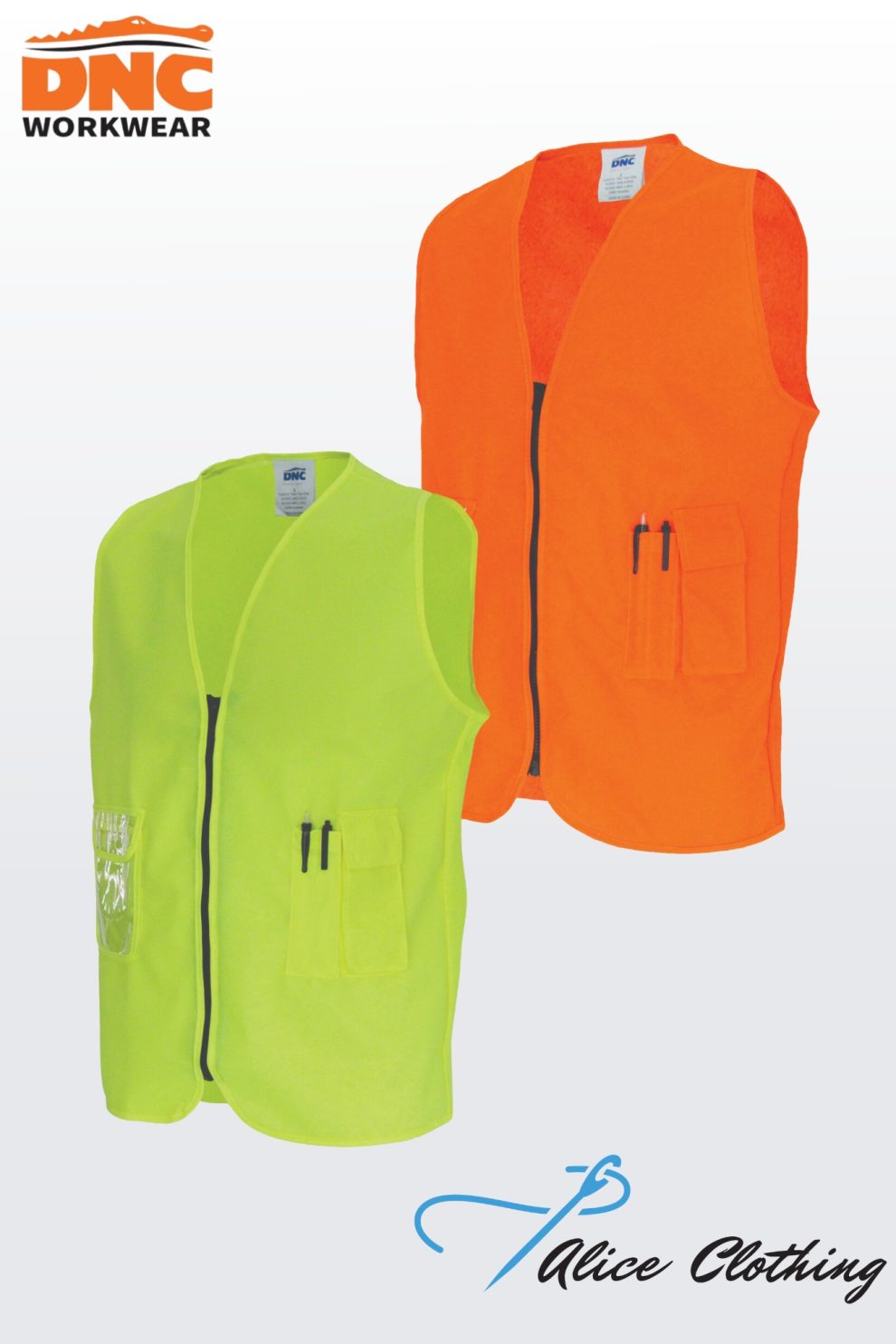 DNC 3806 Daytime Side Panel Safety Vests - Alice Clothing