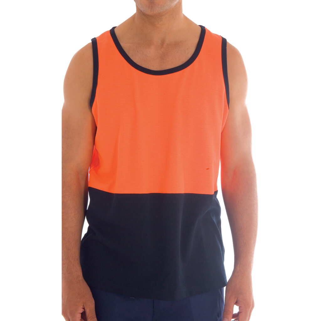 DNC 3841 HiVis Two Tone Cotton Back Singlet - Alice Clothing