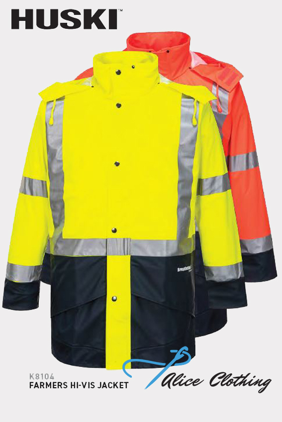 Huski Farmers HiVis Jacket | K8104 – Alice Clothing Leeming - Perth ...