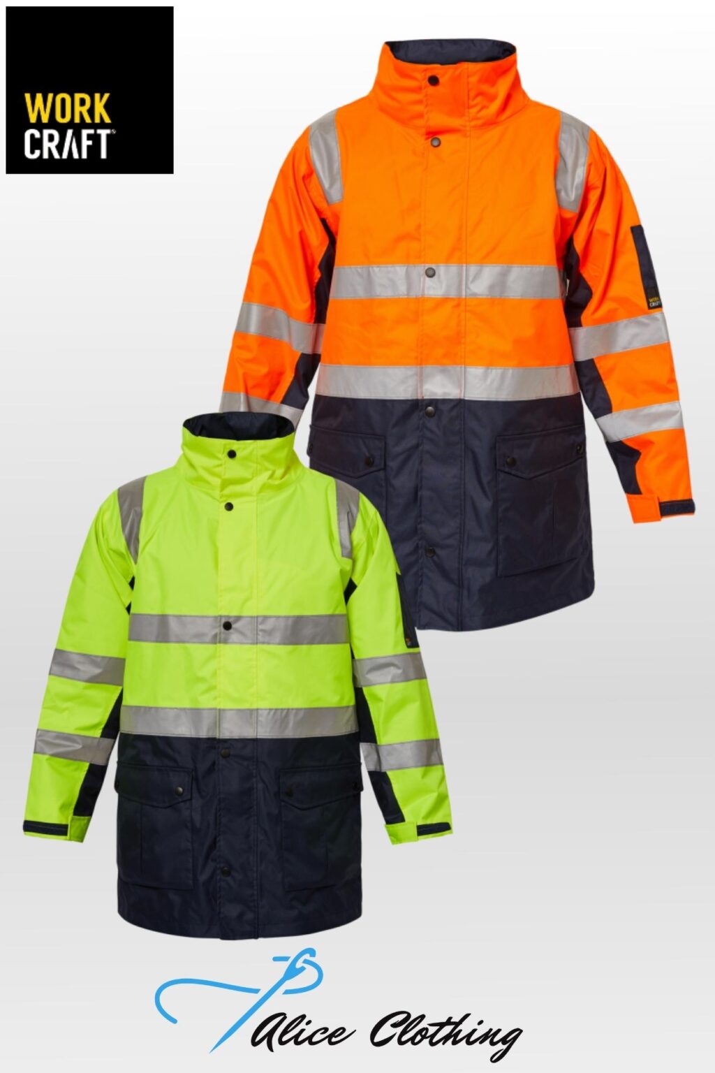 WW9024 WorkCraft Hi Vis Reflective Jacket - Work Clothes