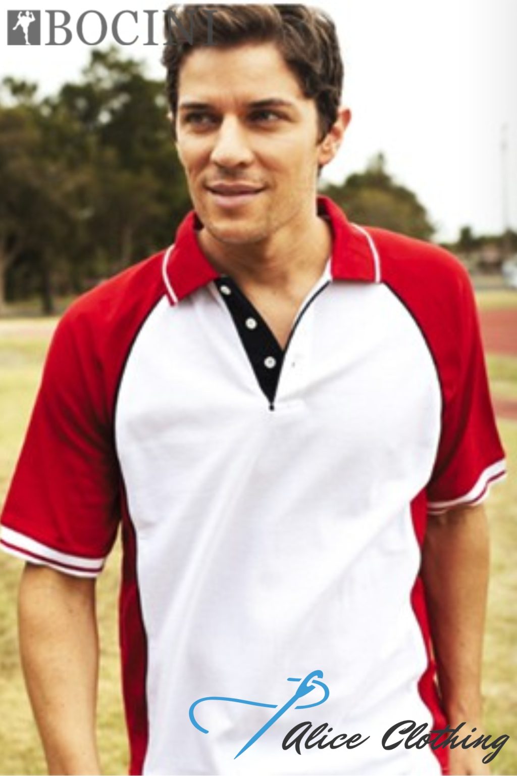 BOCINI Mens Panel Polo | CP0434 - Alice Clothing