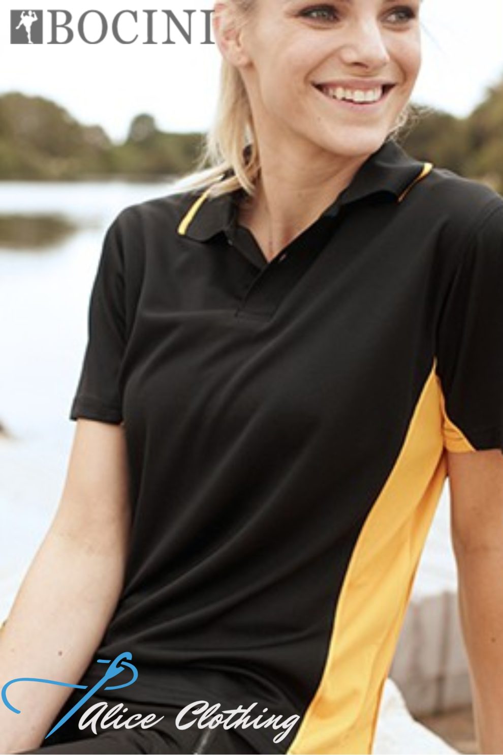 BOCINI Ladies Breezeway Panel Polo | CP0529 - Alice Clothing