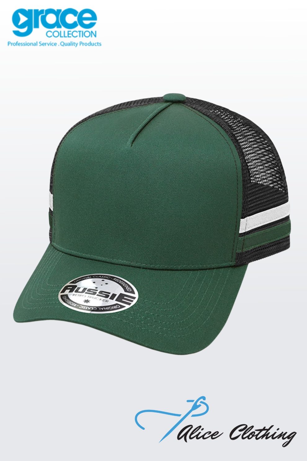 Grace Collection A-Frame Striped Trucker Cap | AH456