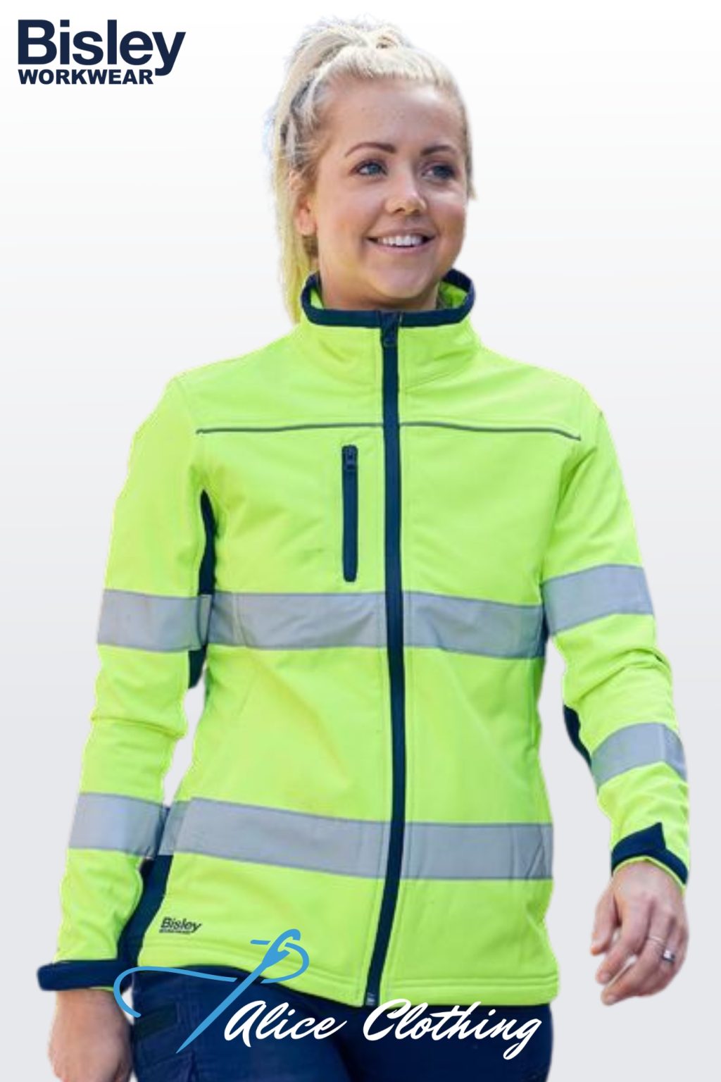 Bisley Womens Taped HiVis Soft Shell Jacket | BJL6059T