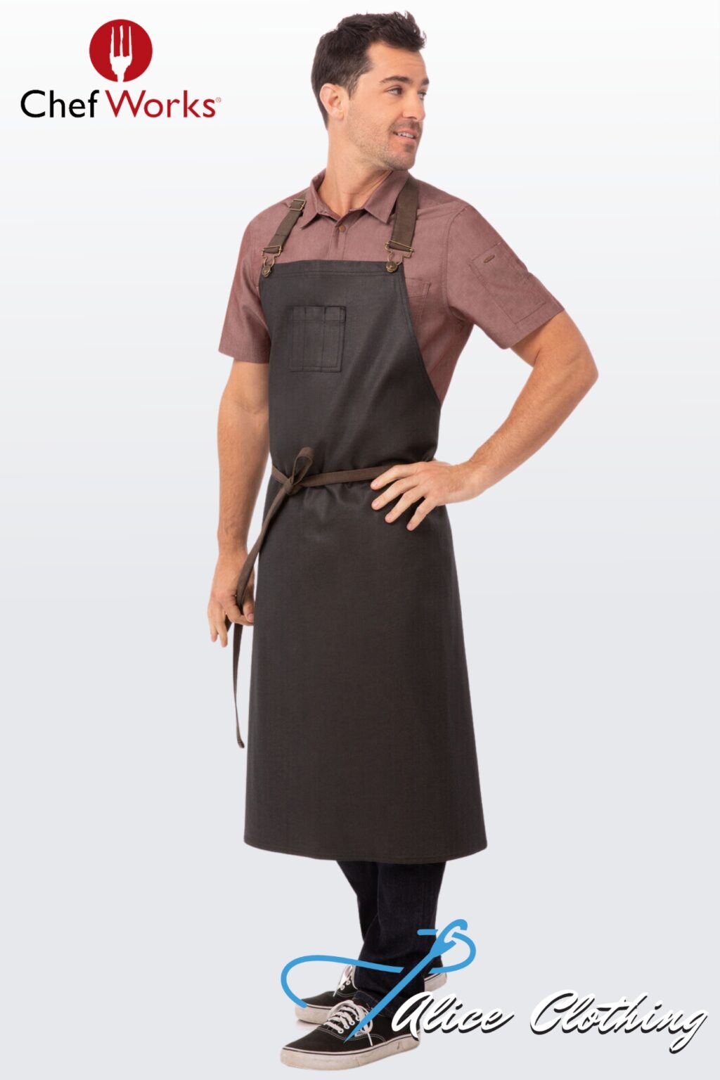 ABCWT001 Chef Works Boulder Chefs Bib Apron - Alice Clothing
